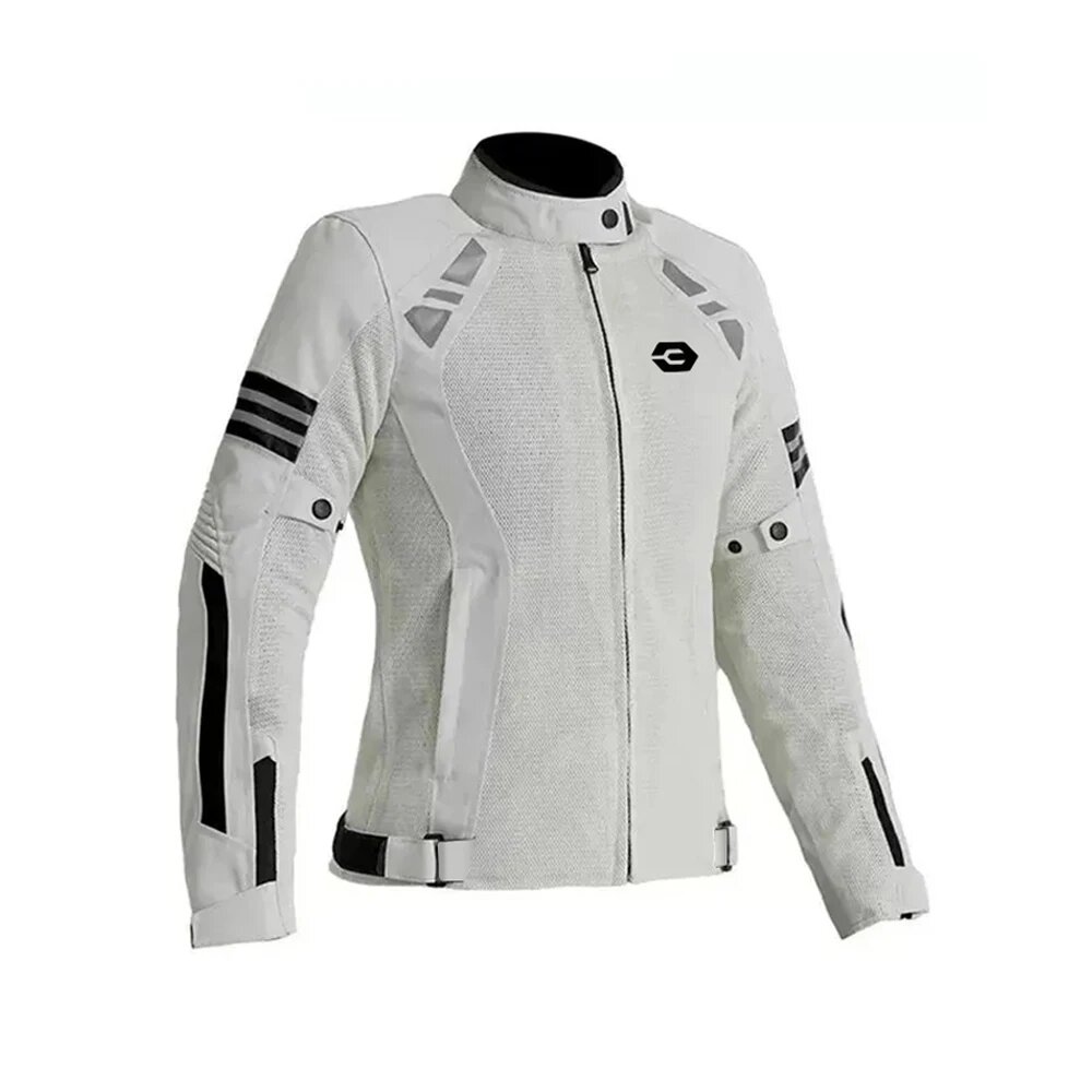 Мотокуртка женская летняя белая j65-white