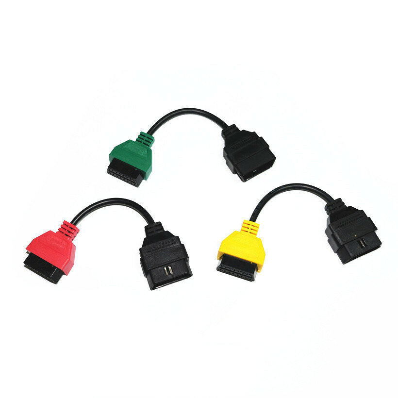 Адаптер-переходник OBD-II 16-pin для диагностики ЭБУ, кабель с разъемом, комплект 3 шт, три цвета, модель X-3SX