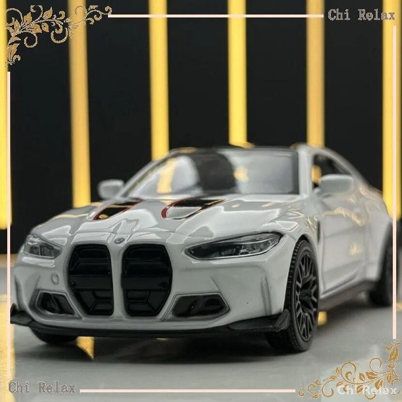 Модель автомобиля BMW M4 коллекционная металлическая игрушка масштаб 1:24 белый