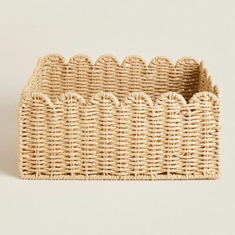 Бумажная корзина для хранения S, Khaki paper rope