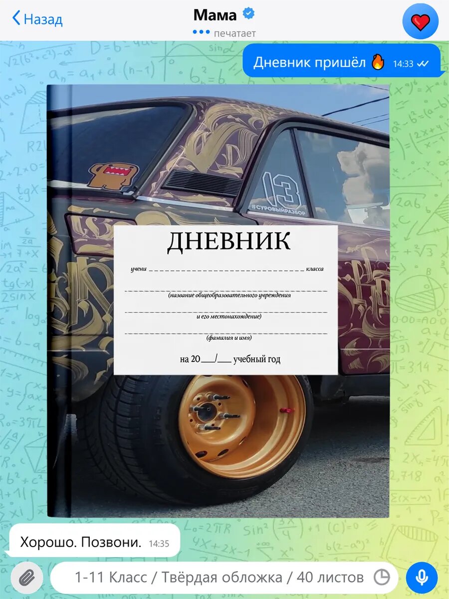 Школьный дневник с принтом Роблокс