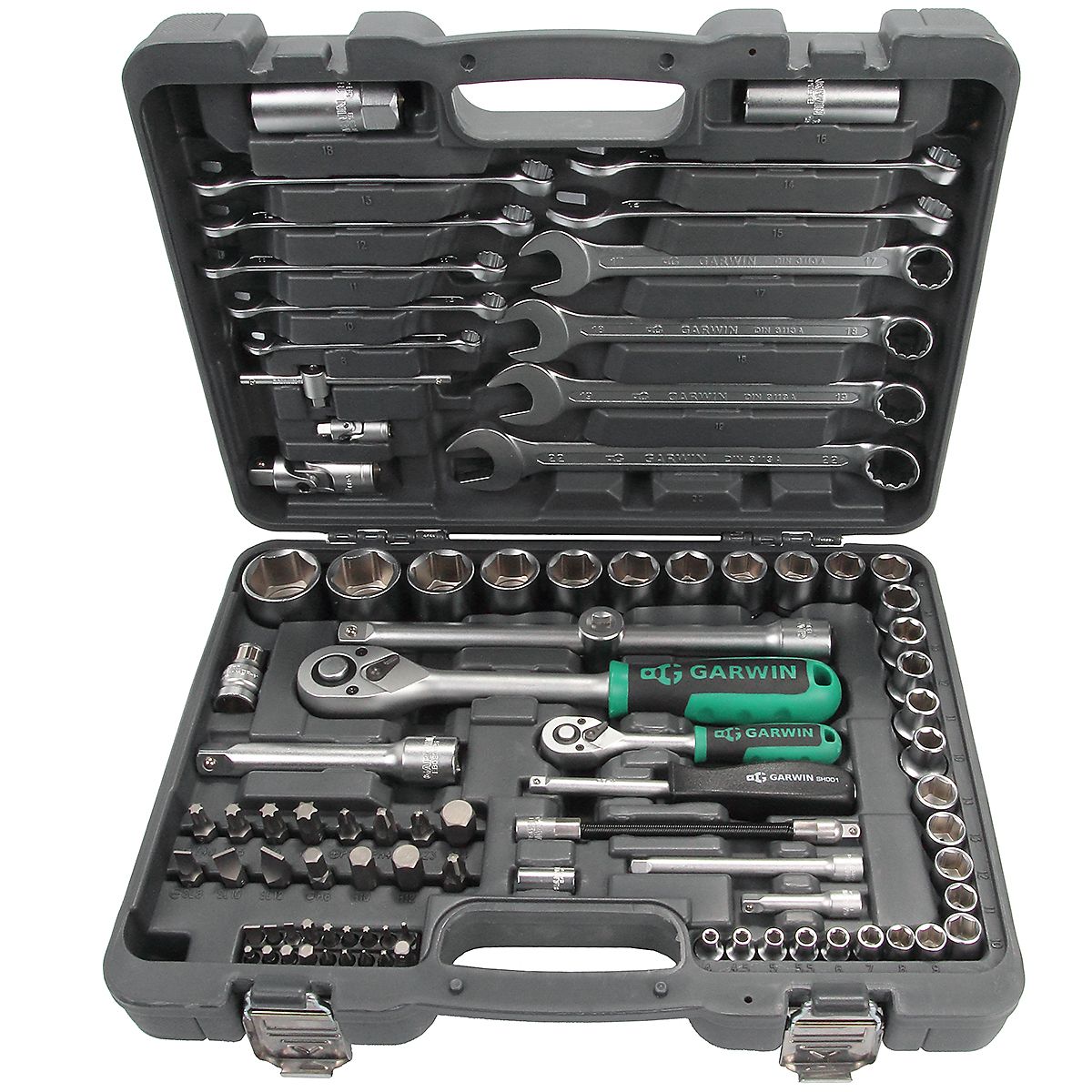 GARWIN PRO 641045 Набор ручных инструментов 1/4 и 1/2 6 гр. 89 предметов