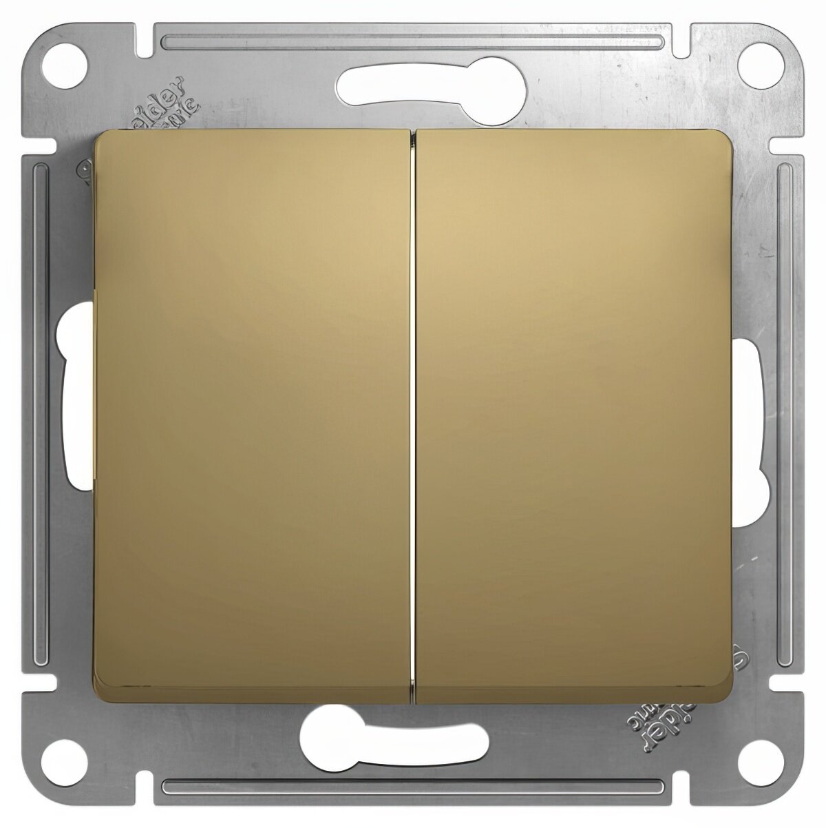 Выключатель 2-клавишный SCHNEIDER ELECTRIC Glossa титан