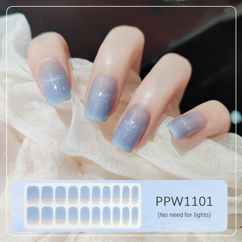 PPW1101 Cat Eye Наклейки для ногтей из бумаги без нагрева, полный набор - декоративные стикеры для женщин