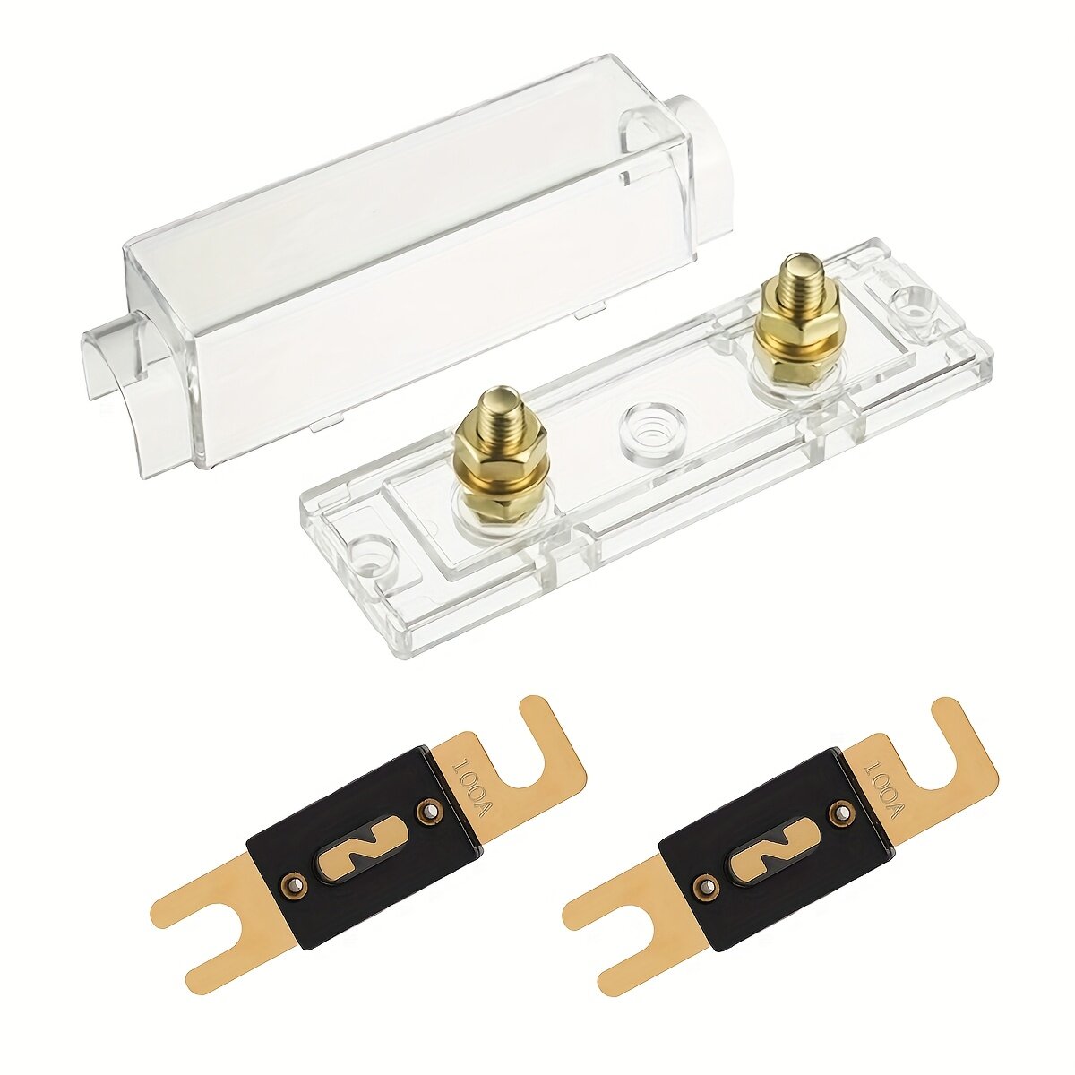 Держатель и предохранитель ANL 100А для сечения 0/2/4/8 AWG, комплект из 2 шт