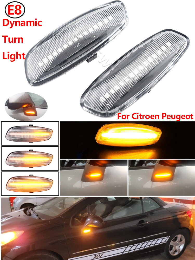 Автомобильный светодиодный динамический указатель поворота для Citroen C4 Picasso C3 C5 DS4 Peugeot 308 207 3008 5008