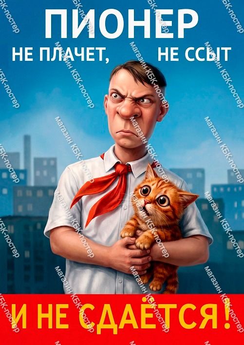 "Пионер ничего не боится!". 42х59 см. Смешной постер А2_028.