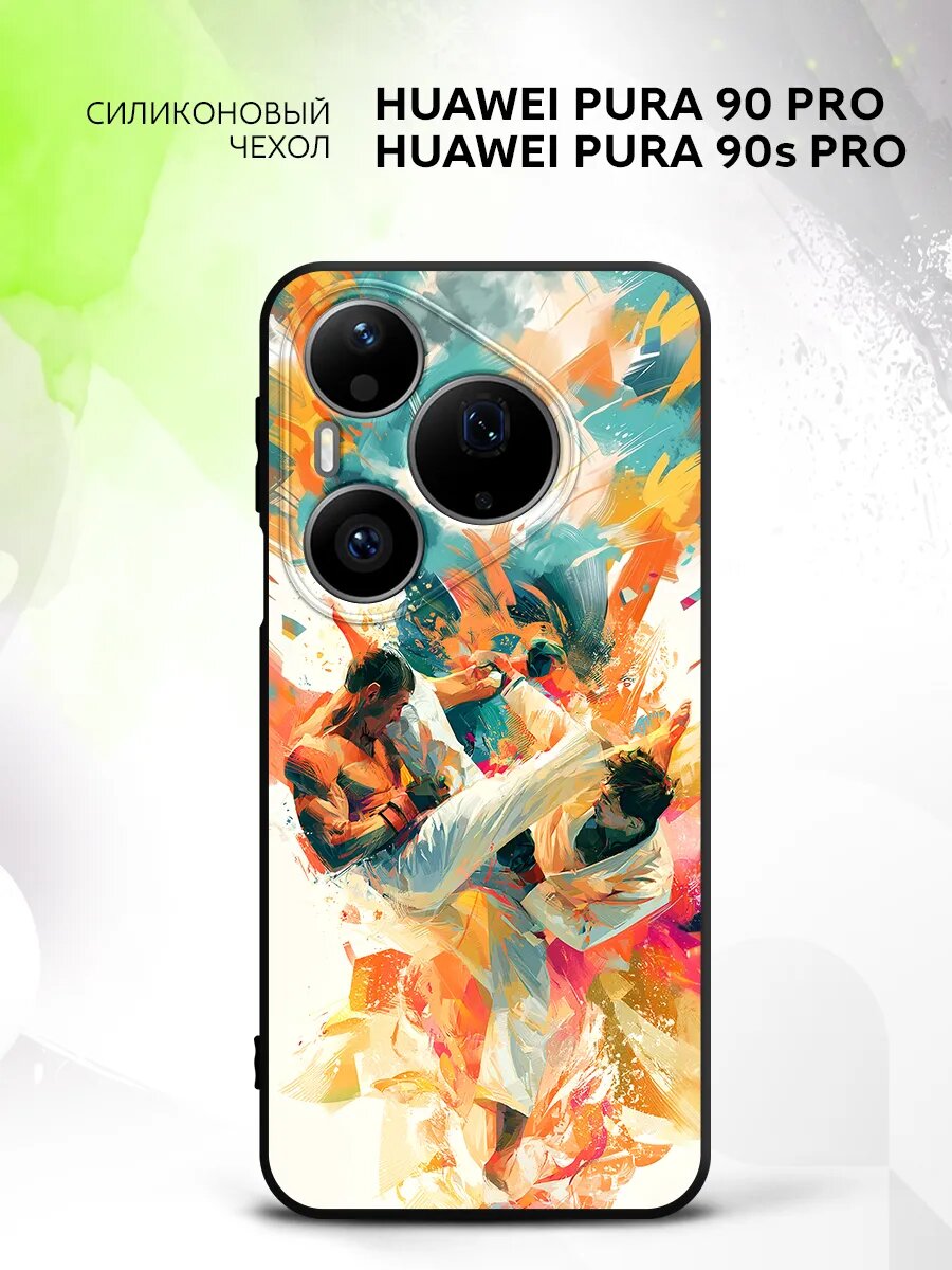 Чехол на Huawei Pura 90 Pro/ 90s Pro, Хуавей Нова 90 Pro/ 90s Pro бампер, противоударный, с картинкой бойцы акварель