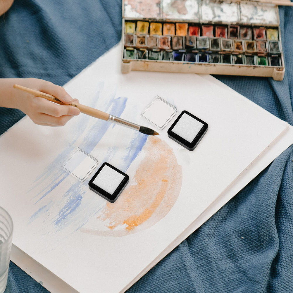 25 Штук Белые Подушки Для Инкрустации Diy Цветная Живопись Подушки Для Создания Штампов 3.00X3.00X1.70Cm