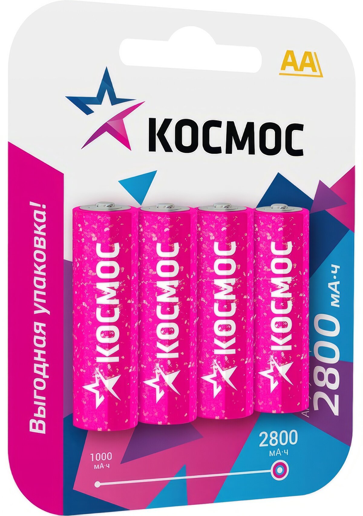 Аккумулятор космос R6 2800mAh Ni-MH 4 на блистере KOCR6NIMH2800mAh4BL