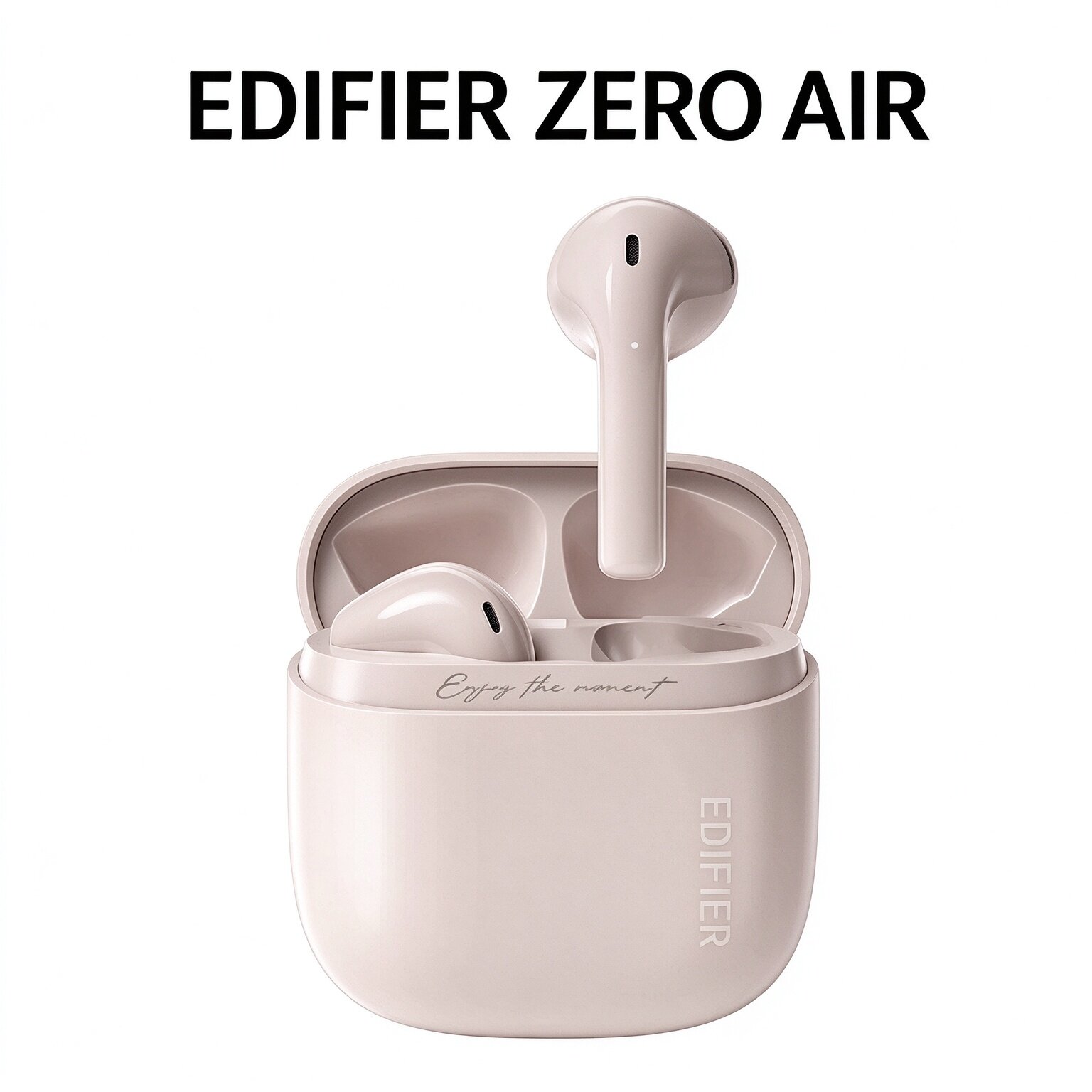 Наушники беспроводные Bluetooth Edifier Zero Air в цвете Дымчатый Розовый, комплект один, стереозвук