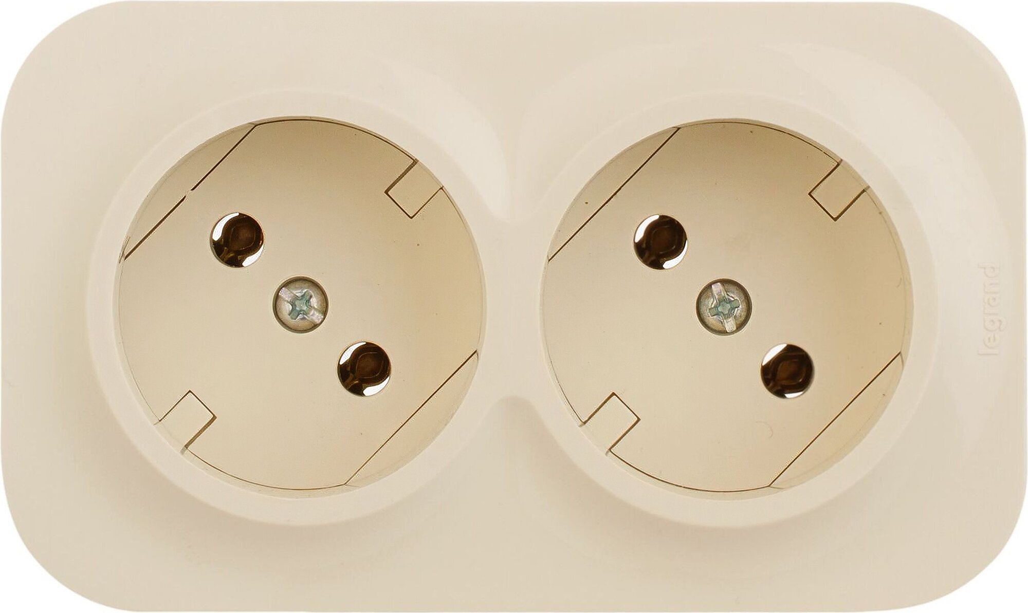 Розеточный блок 2 поста Legrand Quteo 782261 слоновая кость
