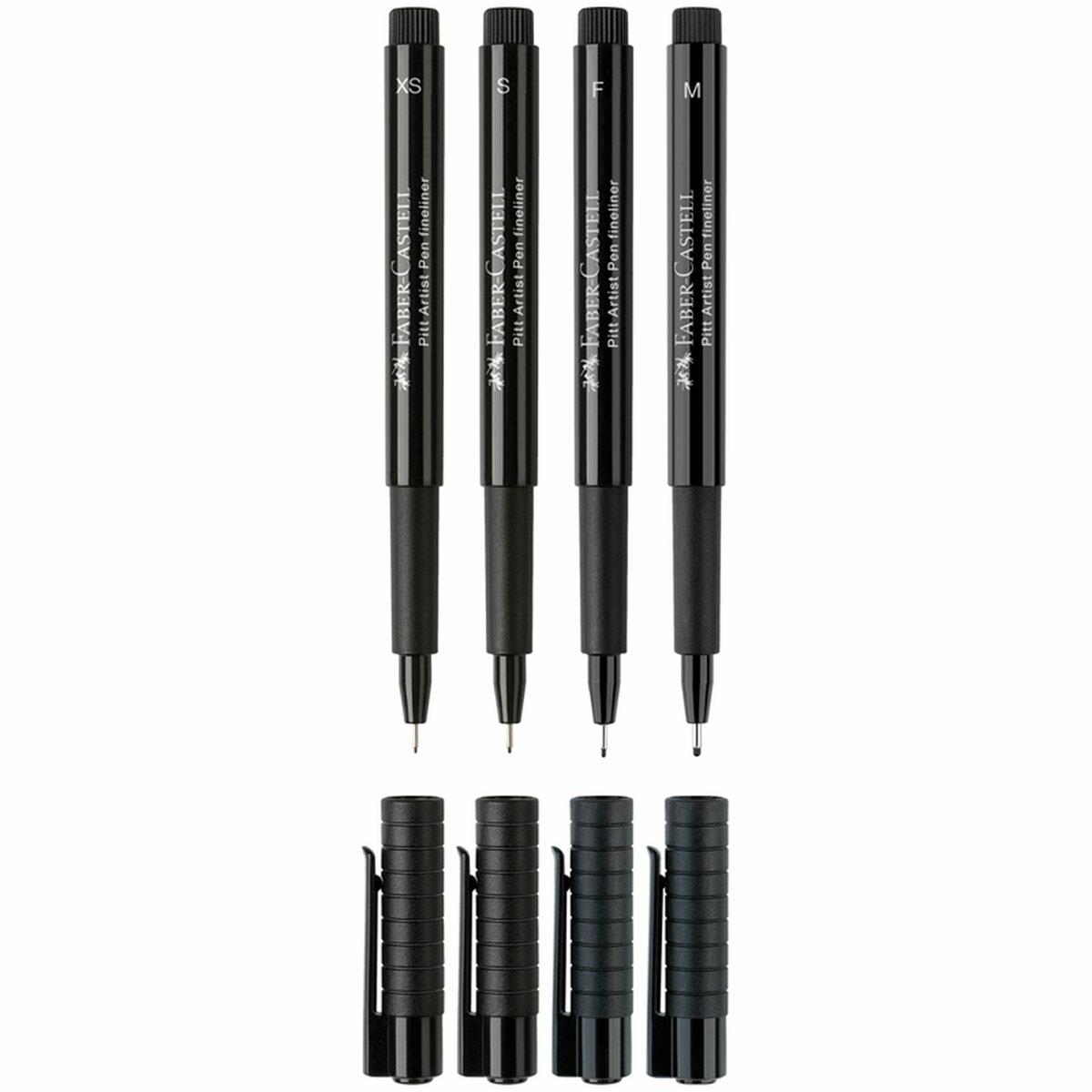 Набор капиллярных ручек Faber-Castell "Pitt Artist Pen" (черные, 0.1/0.3/0.5/0.7мм) 4шт, пласт. уп. (167115)