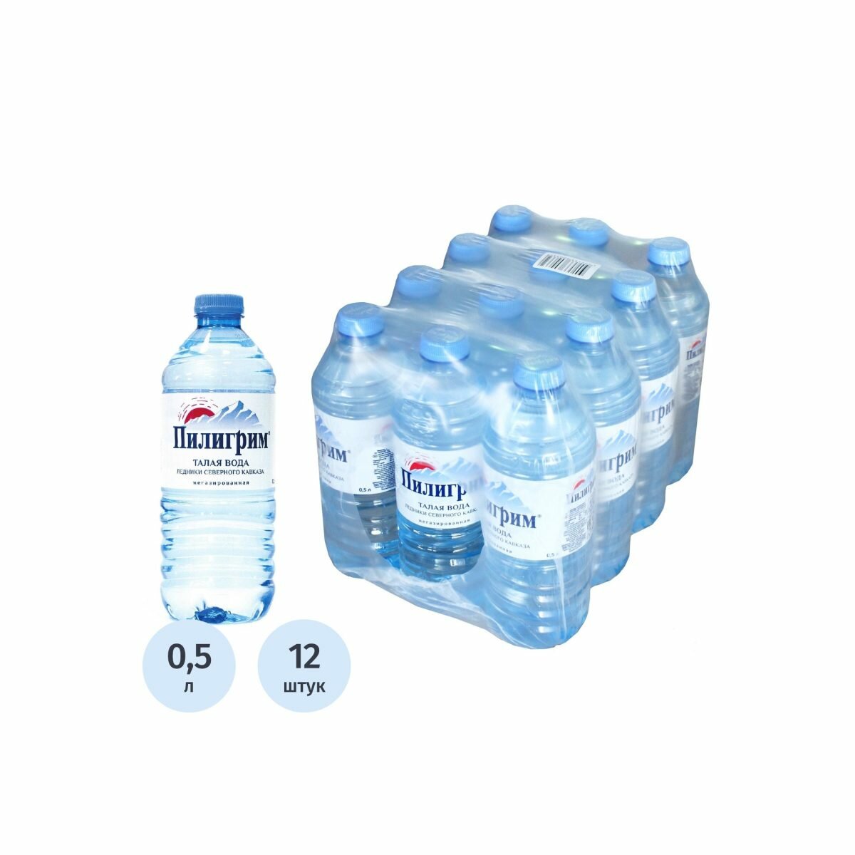 Вода минеральная негазированная Пилигрим, ПЭТ 0,5л (2050678), 12шт.