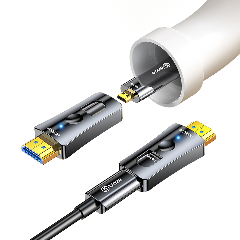 BIAZE Волоконно-оптический кабель Micro HDMI к HDMI 35 м для проектора и камеры 4K 60 Гц Версия：[35