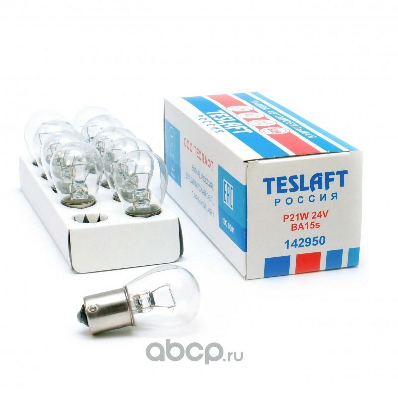 Лампа 24V P21W 21W BA15s Teslaft 1 шт. картон 142950 Teslaft 142950, P21W