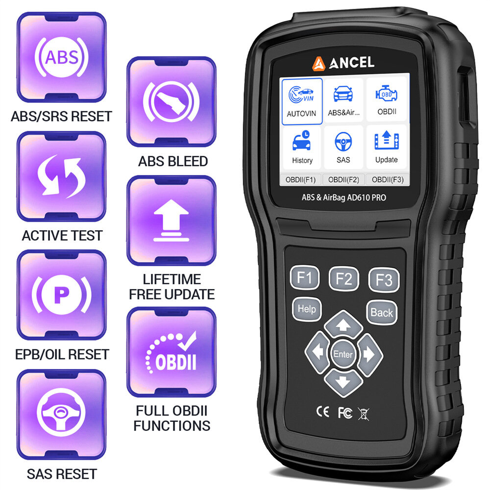 Автомобильный сканер Ancel AD610PRO OBDII: инструмент для диагностики трех систем автомобиля — двигателя, ABS и SRS