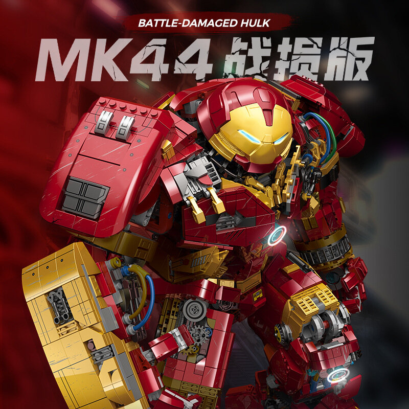 Guli-991 Manwei Hulkbuster MK-4 Mech Man Armor Dismantling Platform Large Assembly Building Block Toy for Boys