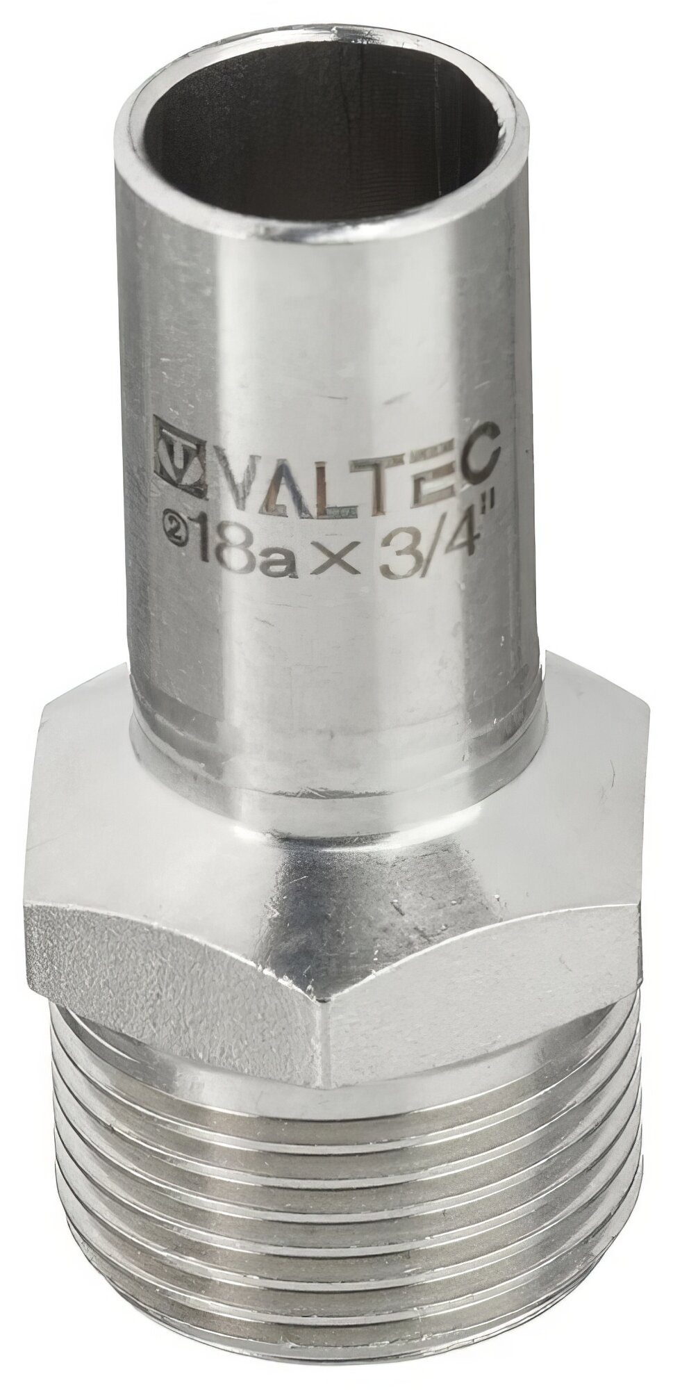 Соединитель Valtec 18 мм х 3/4 НР(ш) нержавеющая сталь (VTi.906. I.001805)