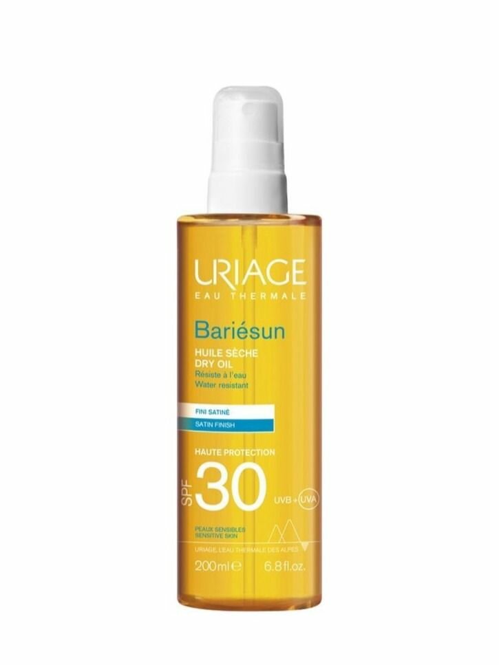 Урьяж Солнцезащитное сухое масло-спрей для тела и волос Uriage Bariesun SPF 30, 200 мл