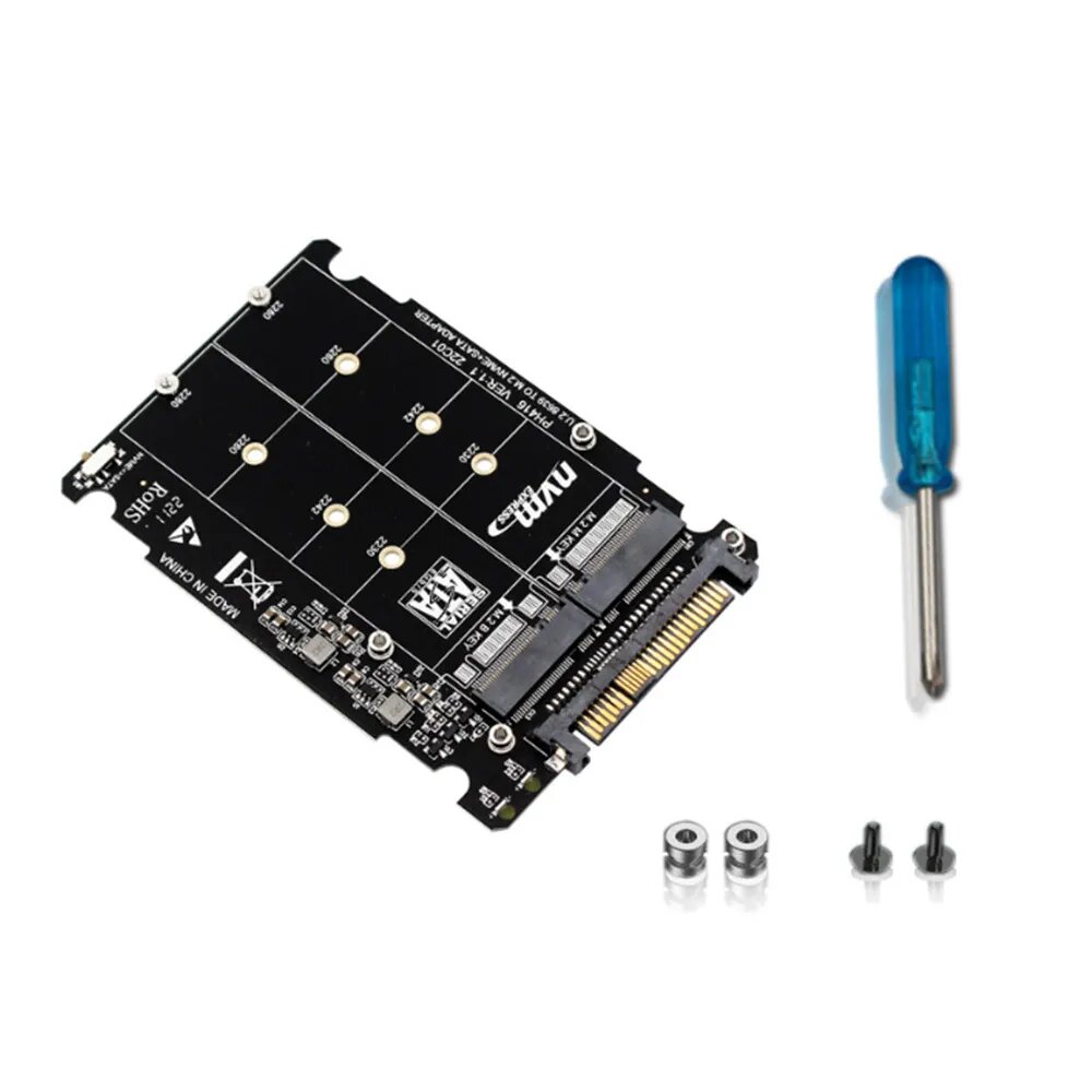 Адаптер M.2 SSD-U.2 2in1 M.2 NVMe и SATA-Bus NGFF SSD-адаптер PCI-E U.2 SFF-8639