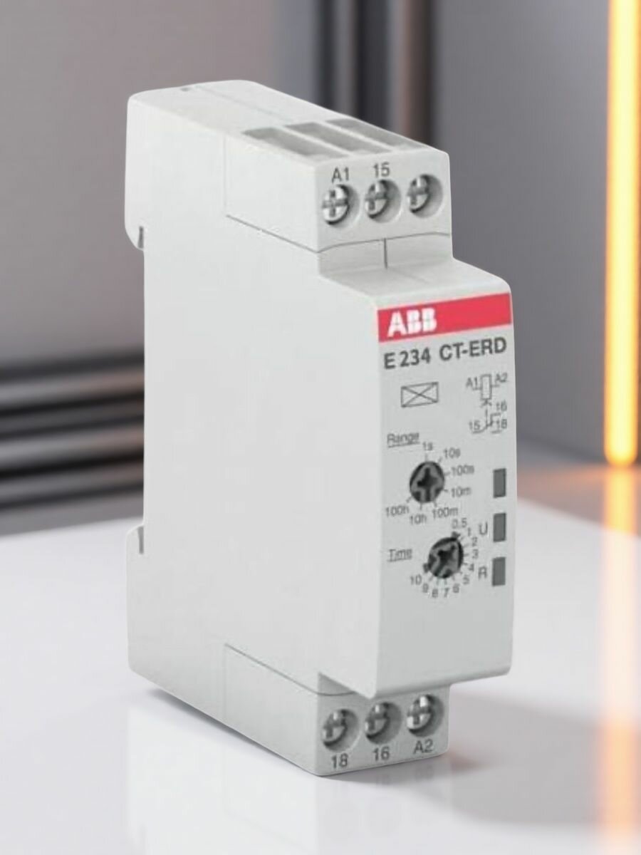 ABB_Реле времени CT-ERD.12 модульное (задержка на включ.) 24-48B DC, 24-240B AC (7 временных диапазонов 0,05с.100ч) 1ПК