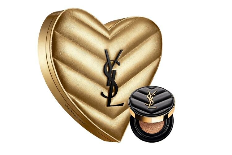 Пудра-кушон женская SAINT LAURENT HOBO Limited Black Leather Air Cushion, Black Gold Box Limited Edition