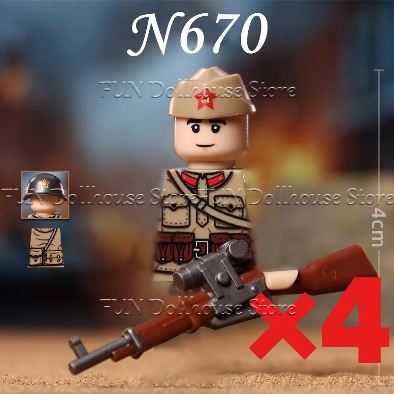 BRICKPANDA Минифигурка советский солдат B33-19-2-4PCS