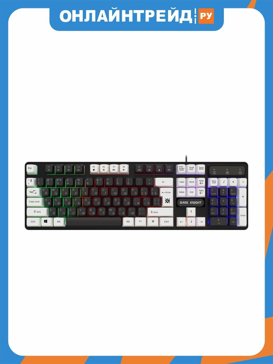 Клавиатура Defender Dark Knight GK-077 белый/черный (45078)