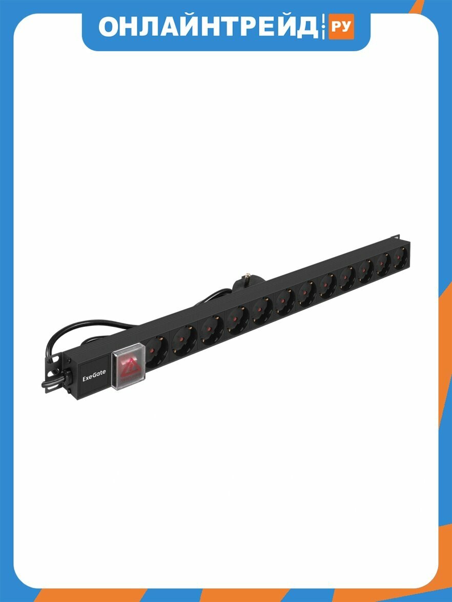 Блок розеток Exegate ServerPro PDU-V120 Al-12S-EU2.5-SW (EX296172RUS)