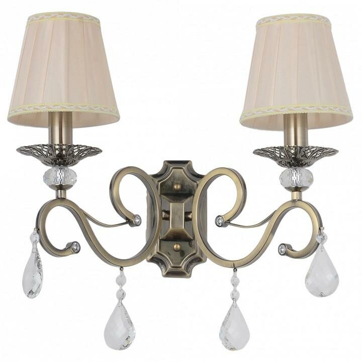Бра Omnilux Mezzano OML-79111-02 цвет плафона подвески Белый, Прозрачный, цвет арматуры Латунь