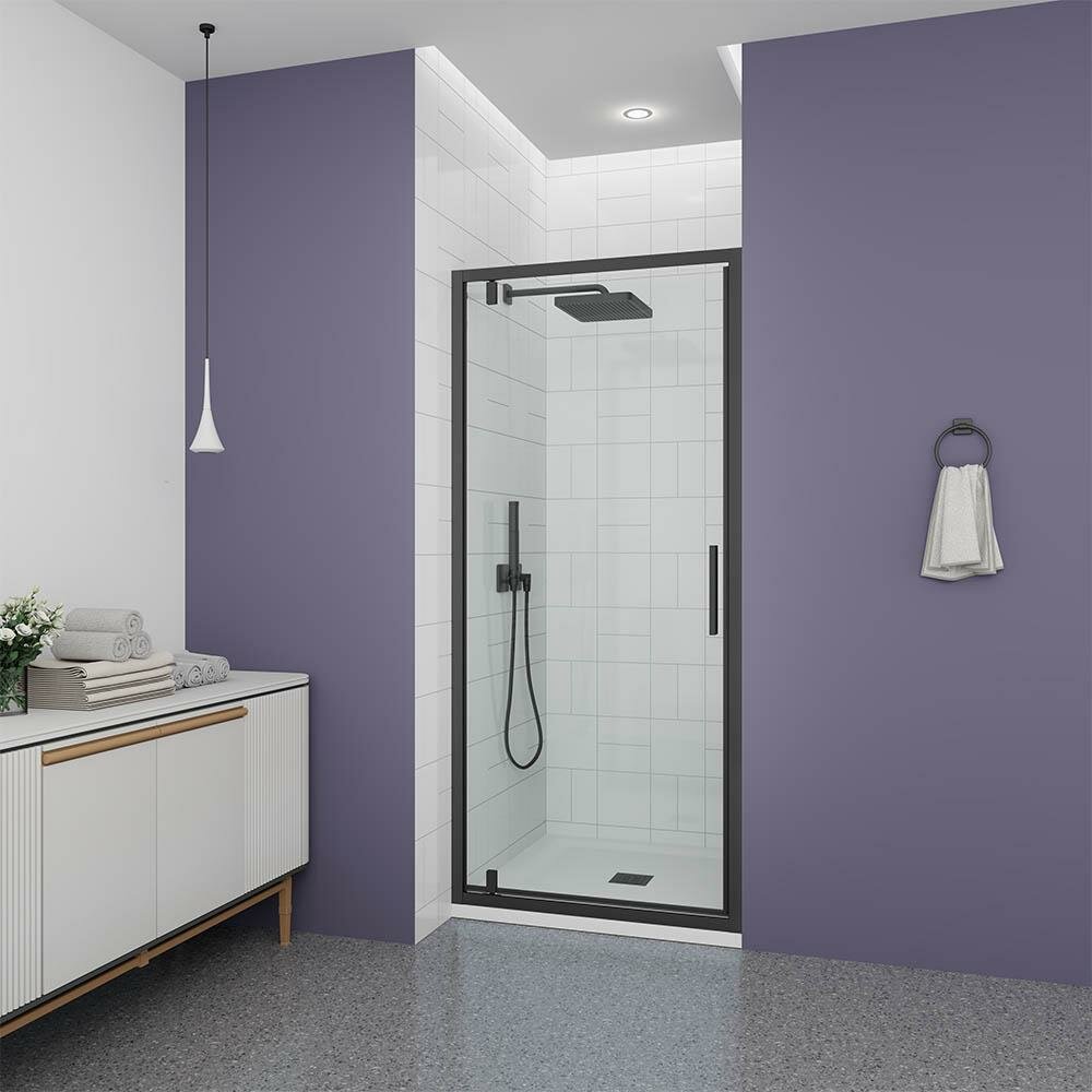 Душевая дверь Veconi Ottimo 70 OP30B-70-01-C9 профиль Черный матовый стекло прозрачное
