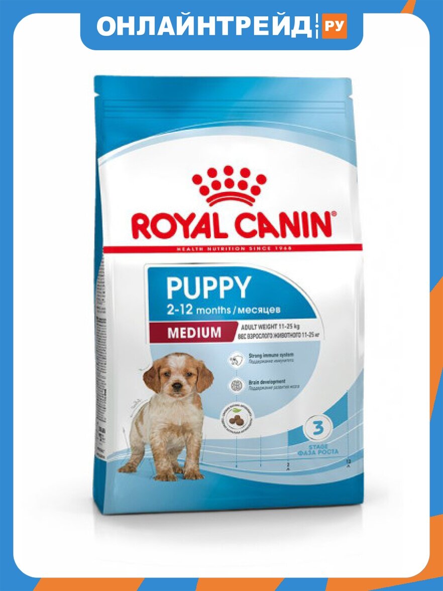 Корм сухой для щенков средних пород Royal Canin Medium Puppy 14кг