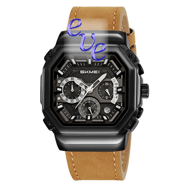 Наручные часы Skmei 2518LBKLTBN black/light brown-leather
