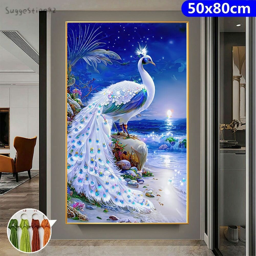 Набор для вышивания крестом, вышивка крестиком Дух павлина, 11CT 50x80cm, полная зашивка(без подрамника, без рамки)