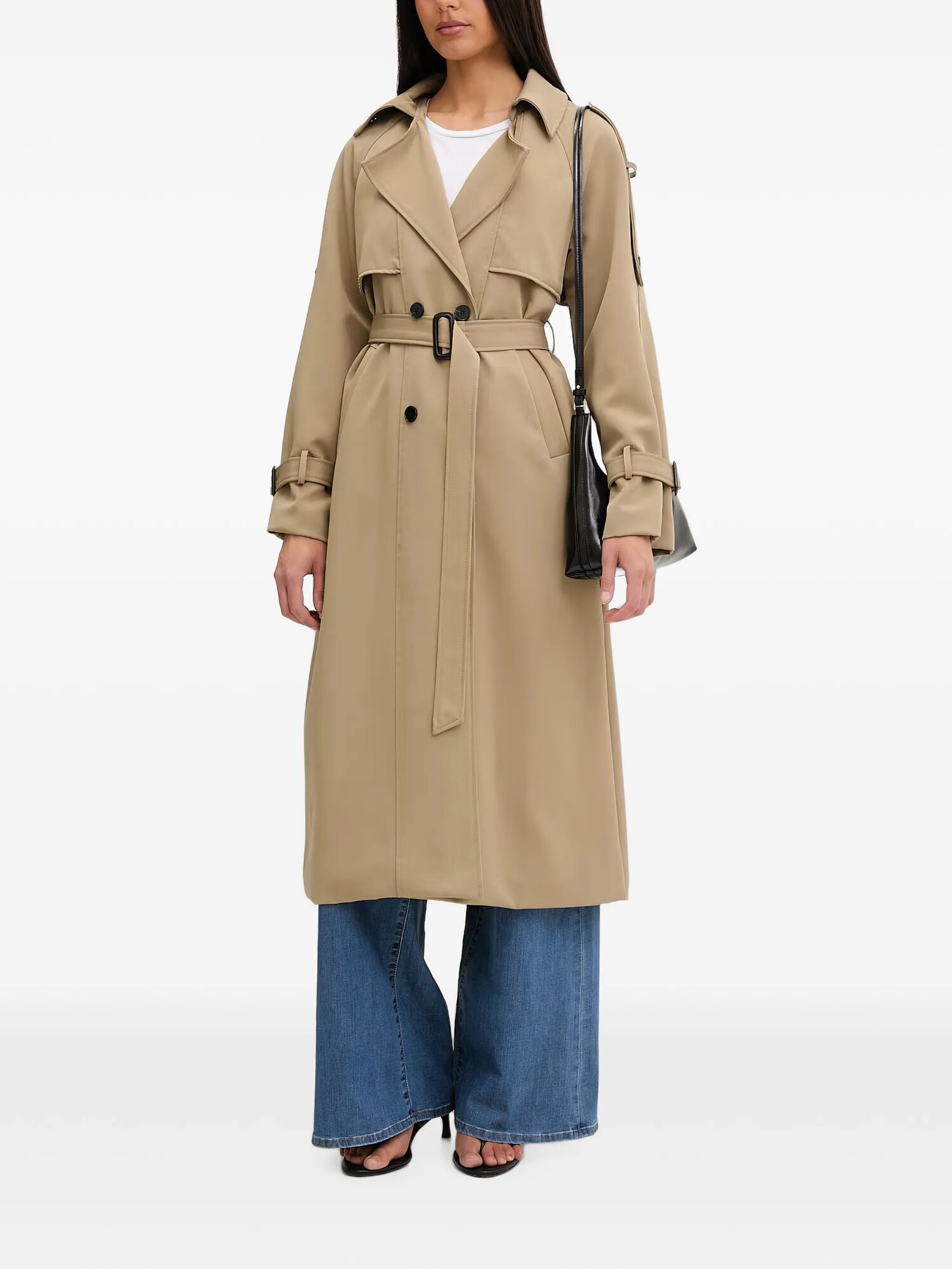 Плащ Double-breasted belted trench coat