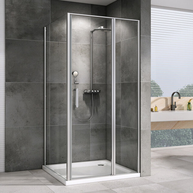 Душевой уголок Abber Sonnenstrand AG04100S-S90 100x90, профиль хром, стекло прозрачное