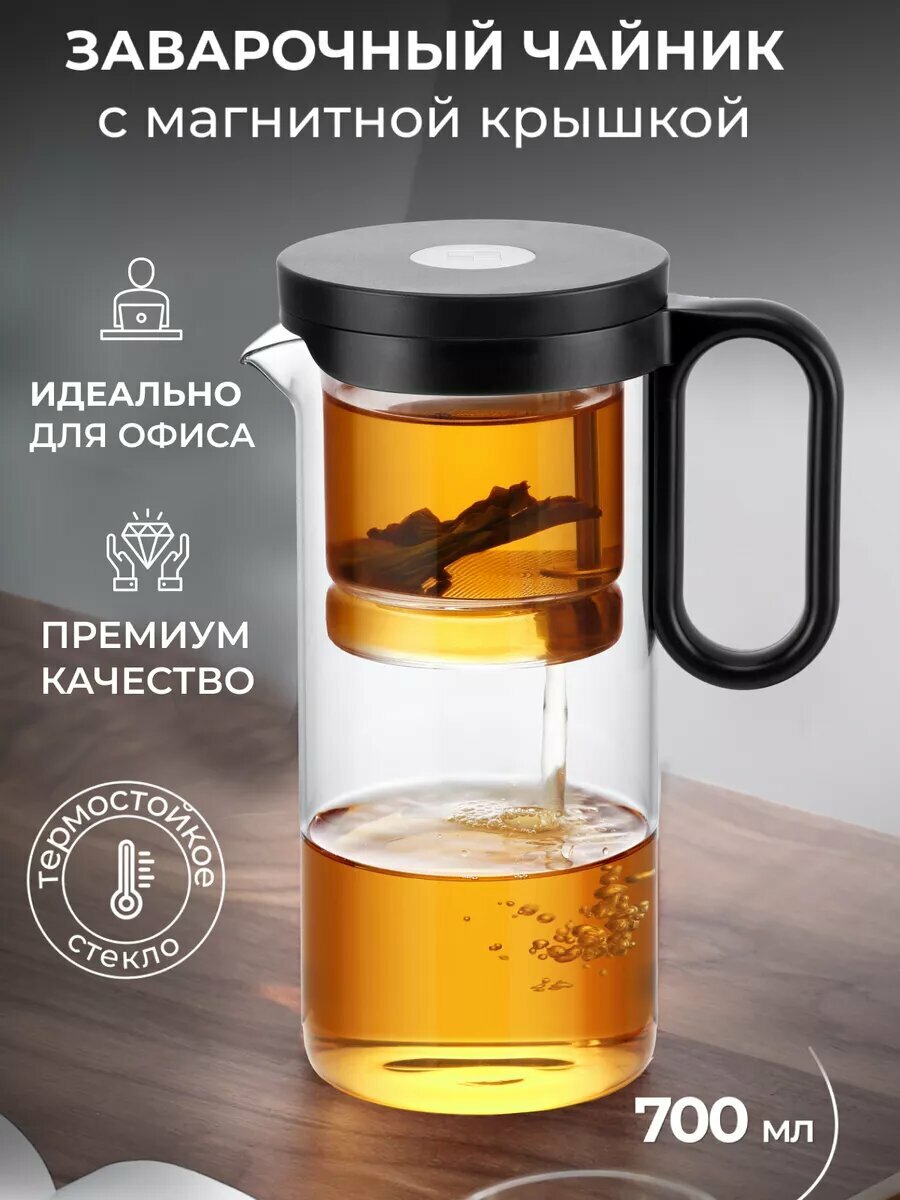 Чайник заварочный типот Coffee&Press LX-002 Premium из боросиликатного стекла, 720 мл