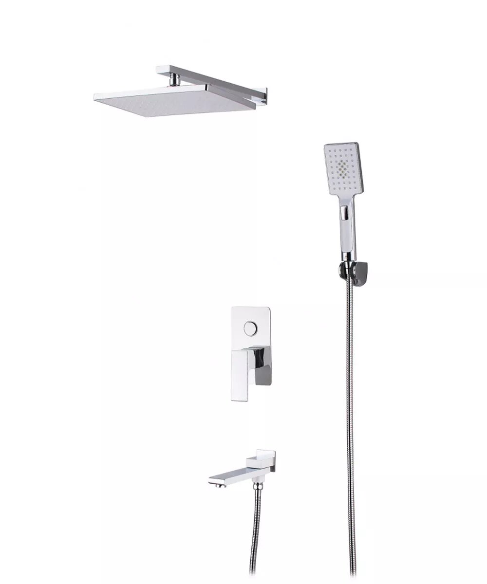 Встраиваемая душевая система Ganzer из латуни 3-я функциями GZ28065-F белый/хром