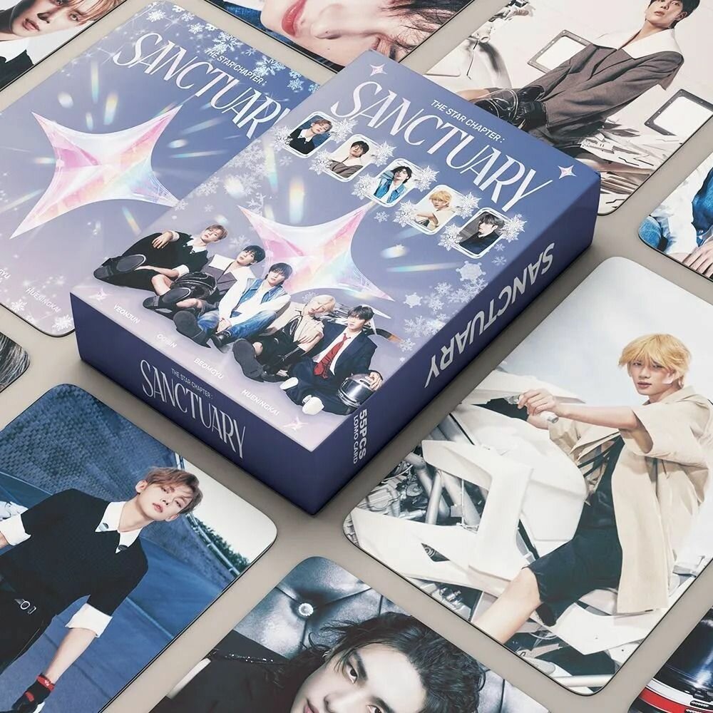 Карточки Tomorrow x Together LOMO 55 шт. Альбом THE STAR CHAPTER SANCTUARY K-POP Mini TXT Photo 2024 Collectors Poster айдолы для фанатов набор карточек коллекционные фото мини постеры