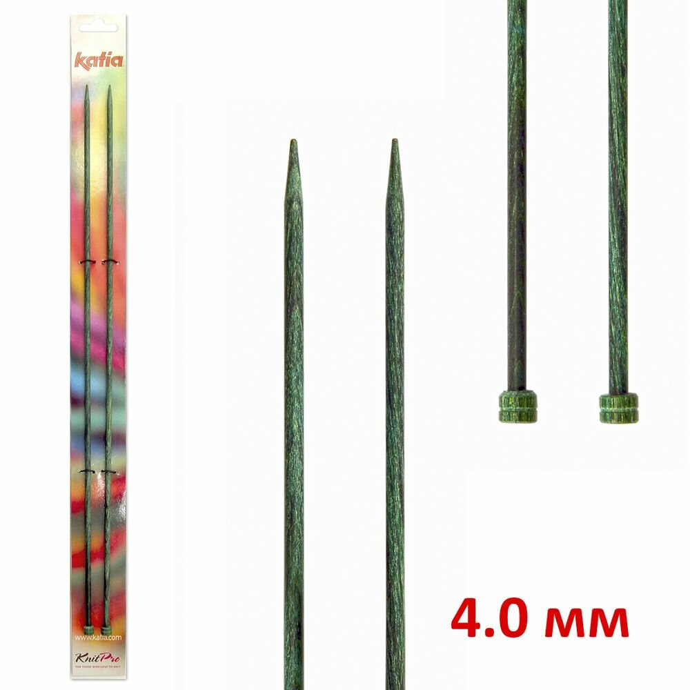 Спицы KnitPro Прямые, 40 см, 4 мм, зеленые, 2 шт