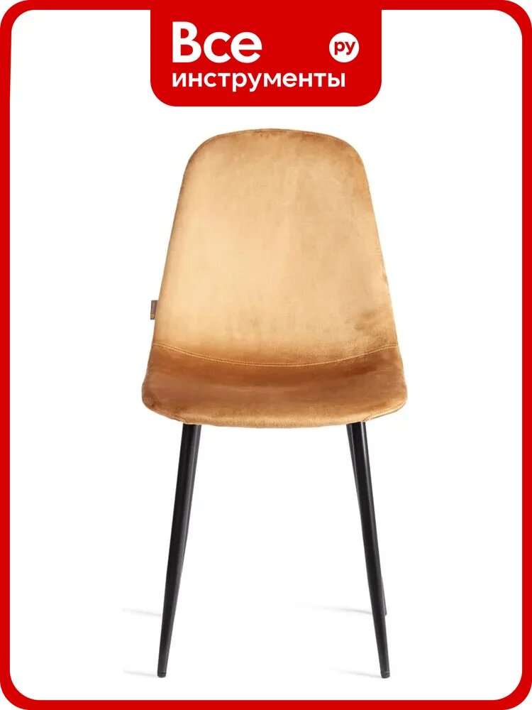 Стул Tetchair BREEZE mod. JSC-58, 1 шт в упаковке Велюр/металл, 44x53x86 см, brown коричневый HLR12, черный