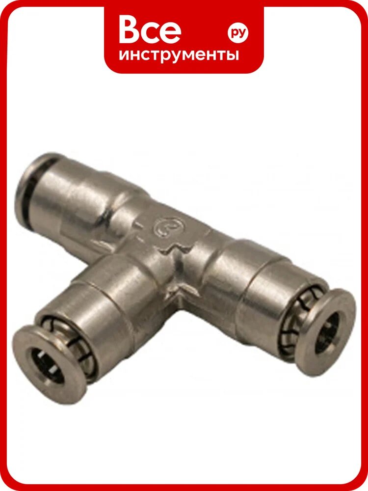 Фитинг тройник цанговый Camozzi 6540 T-образный из никелированной латуни