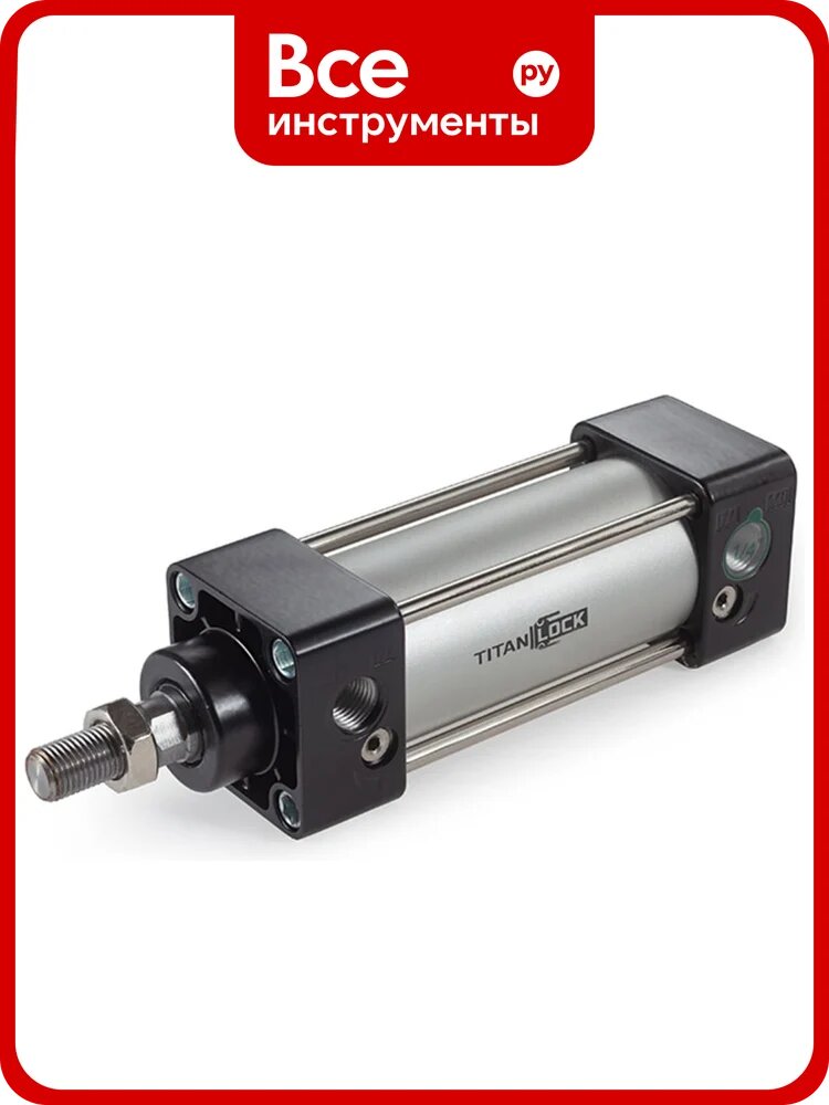 Пневмоцилиндр TITAN LOCK серии SC 80x50 TLP-PC80X50SC двустороннего действия, алюминиевый корпус, демпферная шайба