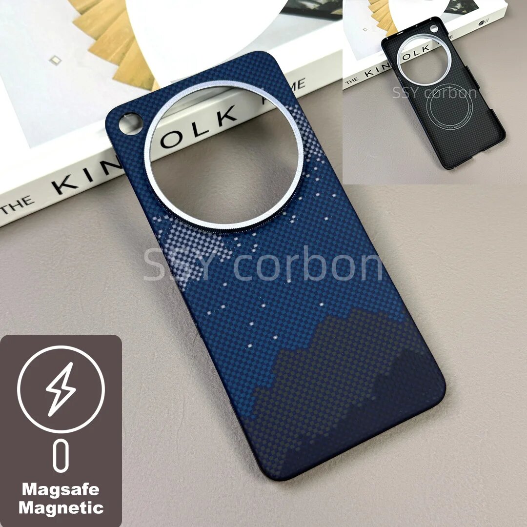 Кевларовый чехол для Oppo Find X9 Ultra, Темно-синий, Vegan Leather Editio, star Mag(Holder)
