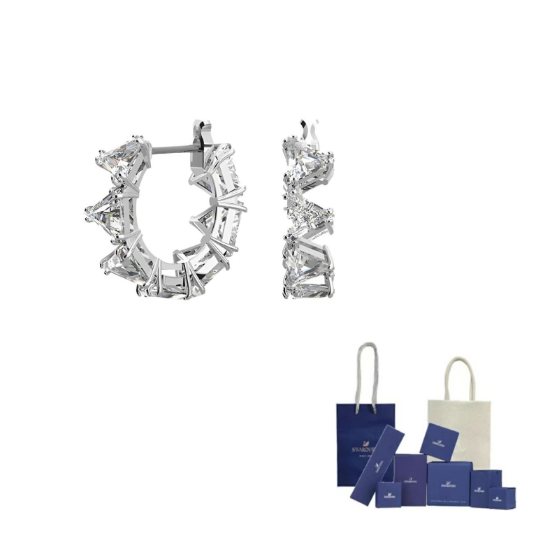 Серьги конго, кристаллы Swarovski