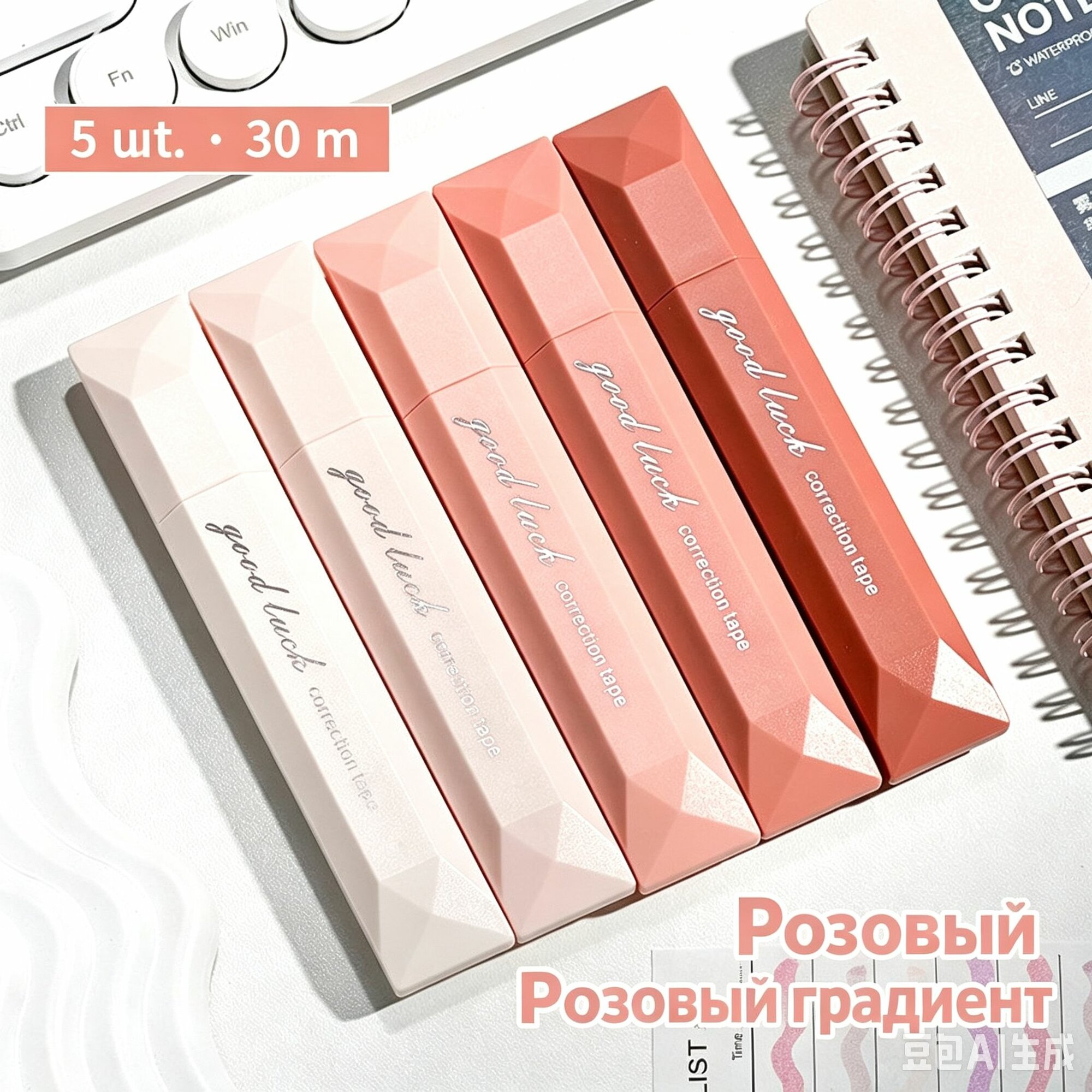 Корректор для школьников, исчезающий, в бумажном цвете, с заменяемыми катушками