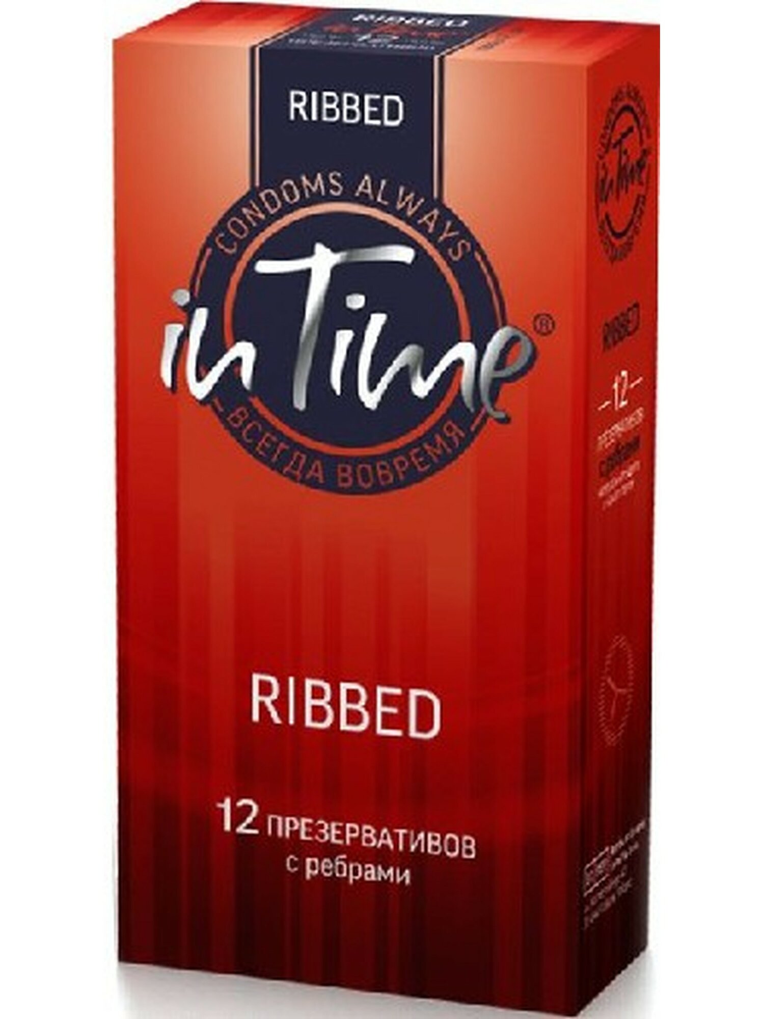 Презервативы из натурального латекса N12/IN TIME RIBBED — презервативы 12 штук в уп