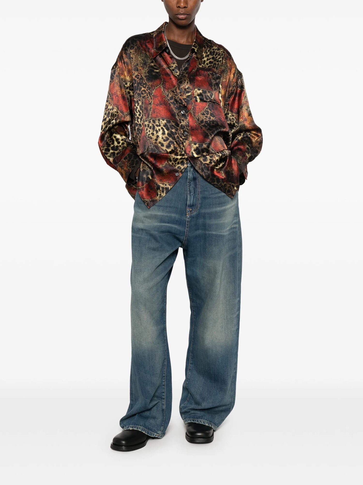 Рубашка R13 Leopard-print button-down shirt, размер 0 — фото 1