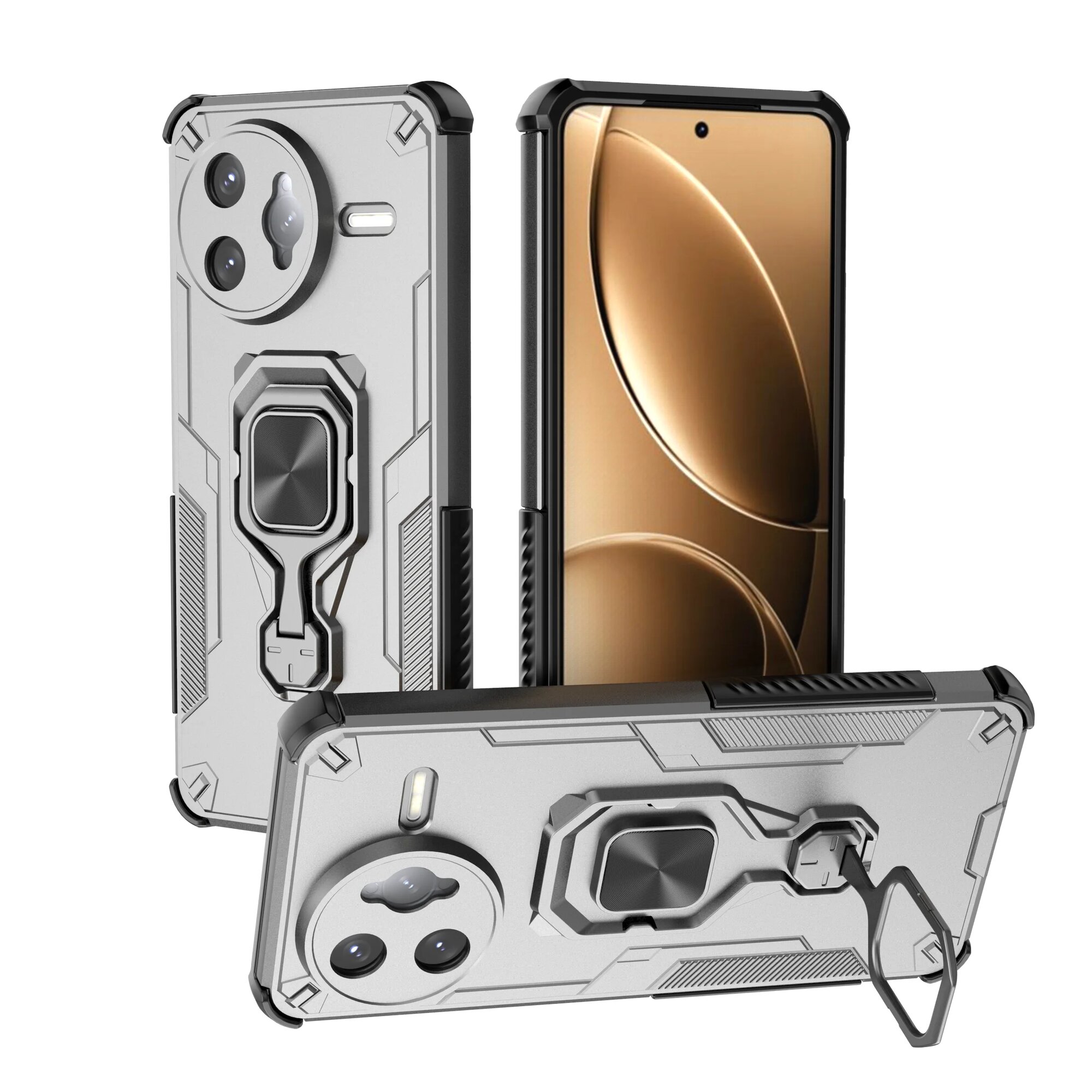 Противоударный Чехол С Магнитным Кольцом-держателем Для Xiaomi POCO F7 Poco X6 Pro, Белый, White